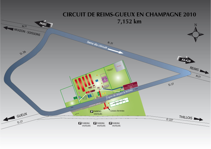 Le Bâtiment des Stands du Circuit de REIMS au 1/32eme (public ...
