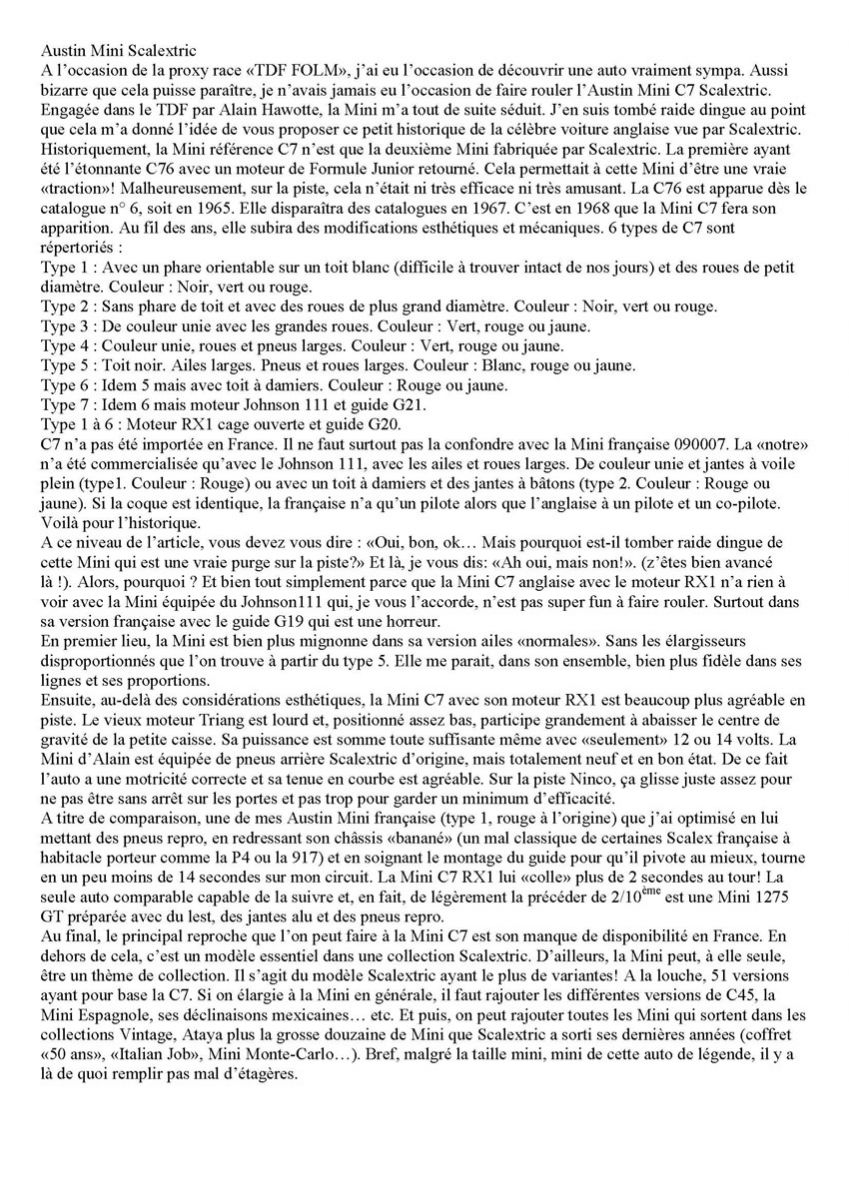 Bonjour à tous. - L'association CR - Circuits Routiers